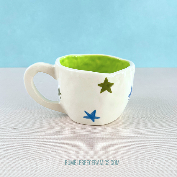 Ceramic Mug with Painted Stars – Bumblebee Ceramics